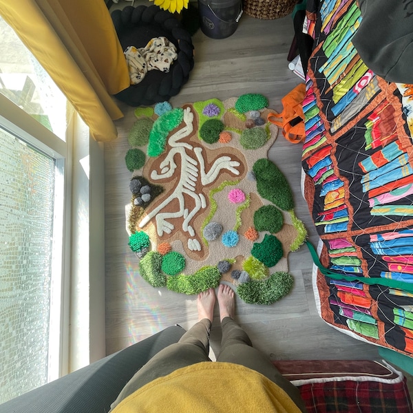 Fliqpy HTF Collection Rug, Skeleton Rug, Handmade Tufted Custom Rug ...