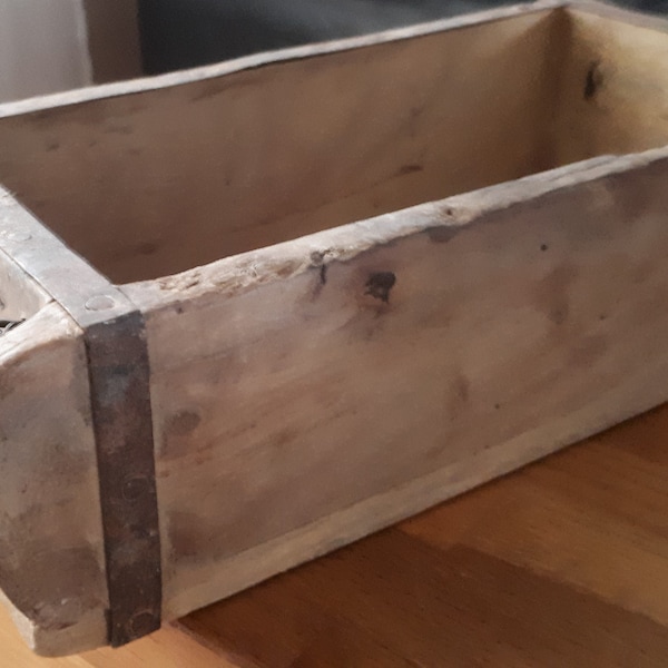 ALTE ZIEGELFORM m. HENKEL Griff Vintage Holzform Holzkiste Deko ...