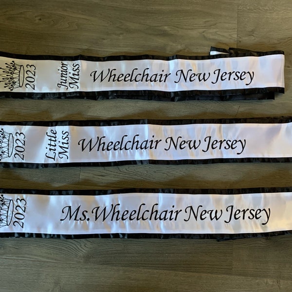 CUSTOM Embroidered Sashes - Pageant/homecoming /bridal/birthday/college ...