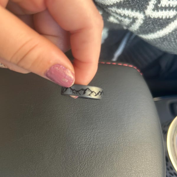 Ocean Waves Silicone Ring Men Women Custom Engraved, Personalized ...