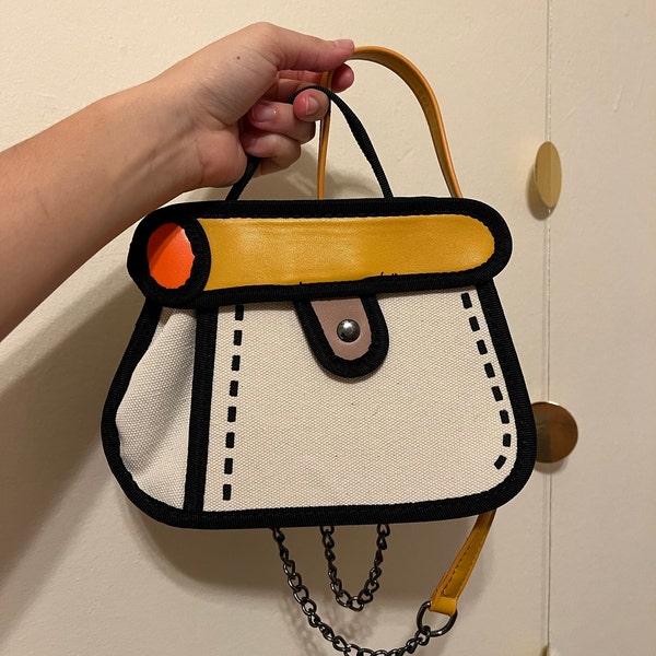 2D Pattern Canvas Bag, Cartoon Graphic Canvas Bag, Unique and Cool ...