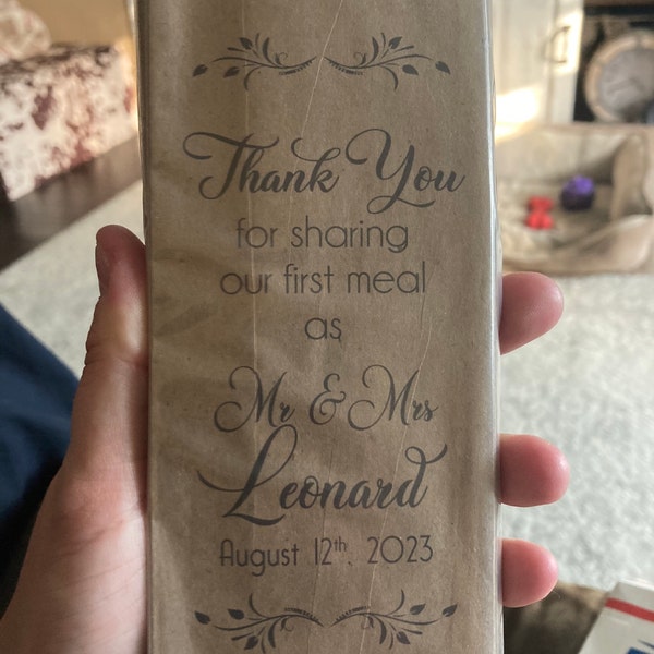 Thank You for Sharing Our First Meal Together Wedding Silverware ...