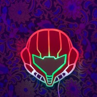 Metroid Samus Sign , Neon Like , LED , Light , Wall Decor, Night Light ...