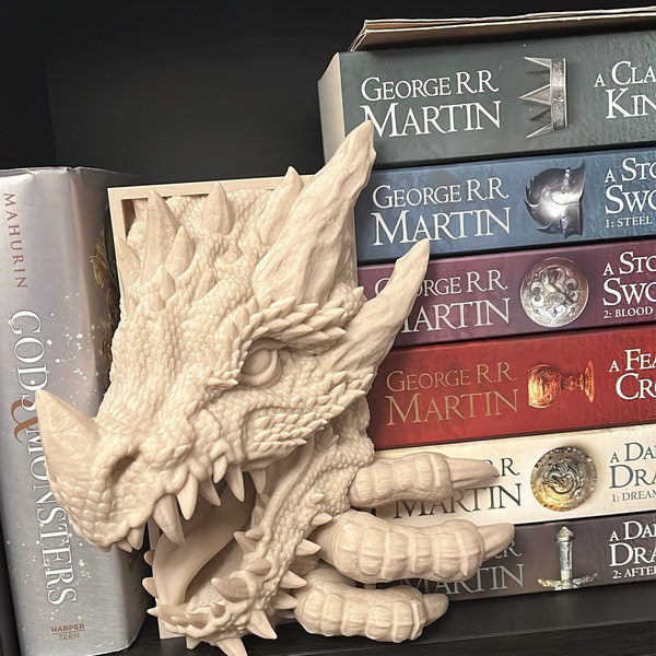 Dragon Book Nook, 3d Printed Fantasy Book Shelf Décor and Bookends - Etsy