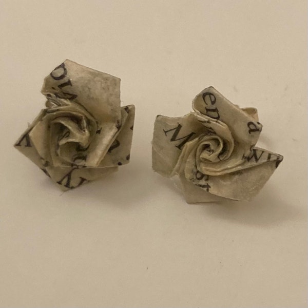 Handmade Cufflinks for Music Lover. Recycled Paper Origami Vintage ...