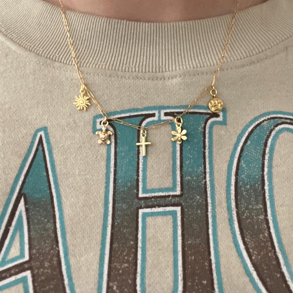Custom Charm Necklace or Bracelet | Dainty Pendants | Gold Charm ...