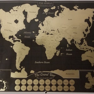 Scratch off World Map Poster, Travel Journal as Travel Decor / Carte Du ...