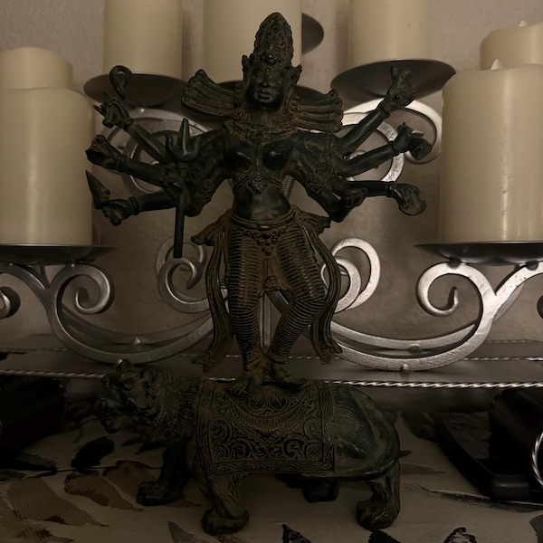 Mahakali Statue 12 Inch / 30 Cm, Hindu God Figurine , Bronze Kali ...