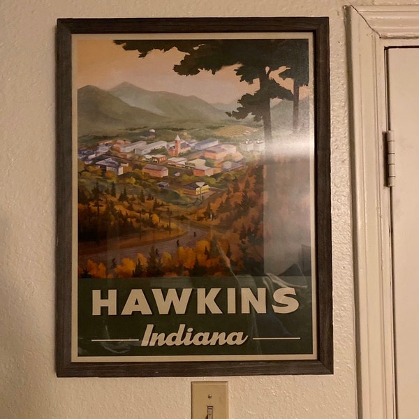 Hawkins Indiana Retro Vintage Travel Poster | Stranger Things ...
