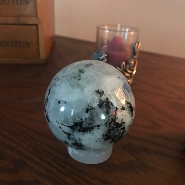 LARGE!!! RAINBOW MOONSTONE Sphere Natural Stone Hand Carved Gemstone ...