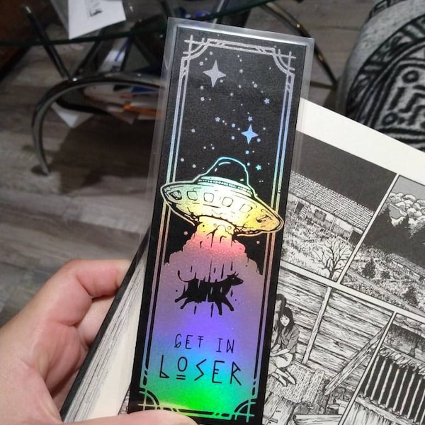 UFO Alien and Cow Funny Quote Foil Art Bookmark - Etsy