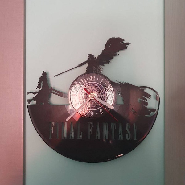 Final Fantasy Wall Clock Made From Vinyl Record, Unique Bedroom Wall ...