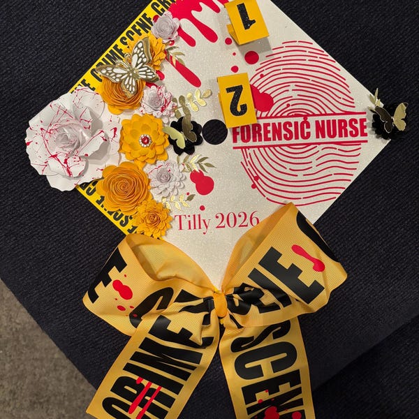 Forensic Science Graduation Cap Topper. Glitter Cardstock Base, Crime ...