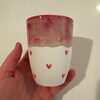 Ceramic Pink Red Heart Mug With Saucer, 5.5 Oz Mug, Handmade Coffee Tea ...