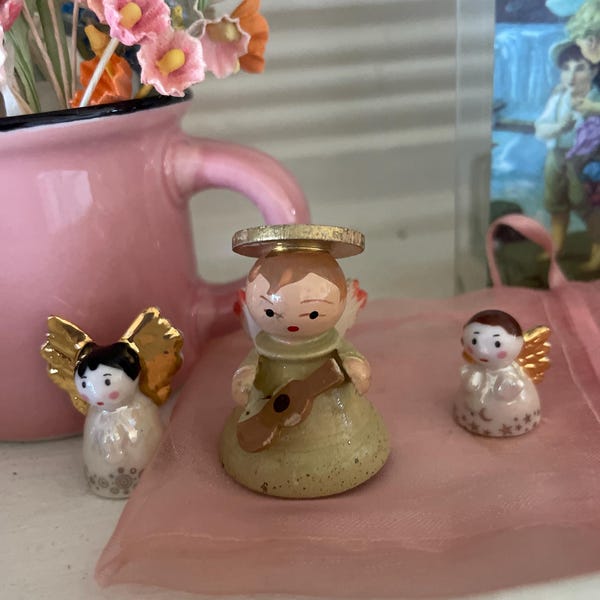 Tiny Angels: Iridescent Golden and Silver Accents Guardian Angel ...