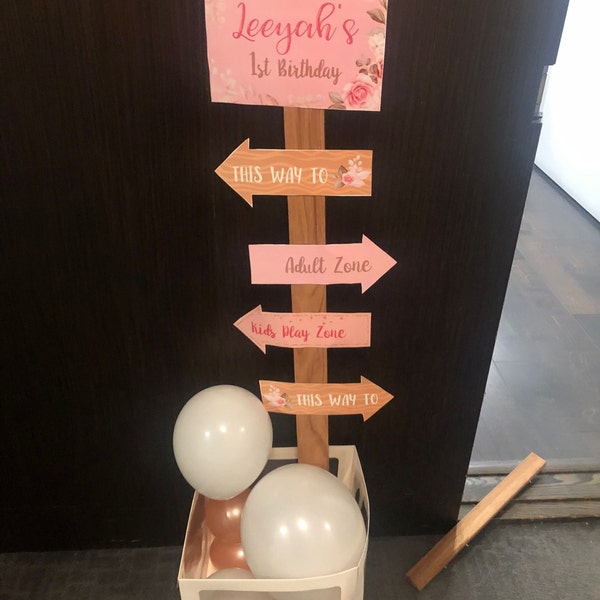 Farm Barnyard Party Sign Decors | Girls Birthday Floral Pastel Pink ...