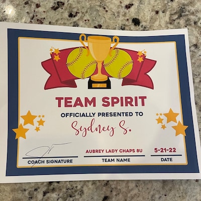Softball Team Awards, Editable PDF File, Softball Certificates, End of ...