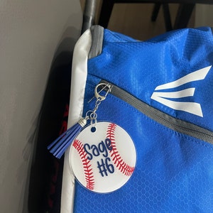 Baseball Personalized Bag Tags Custom Keychains Sports Bag - Etsy