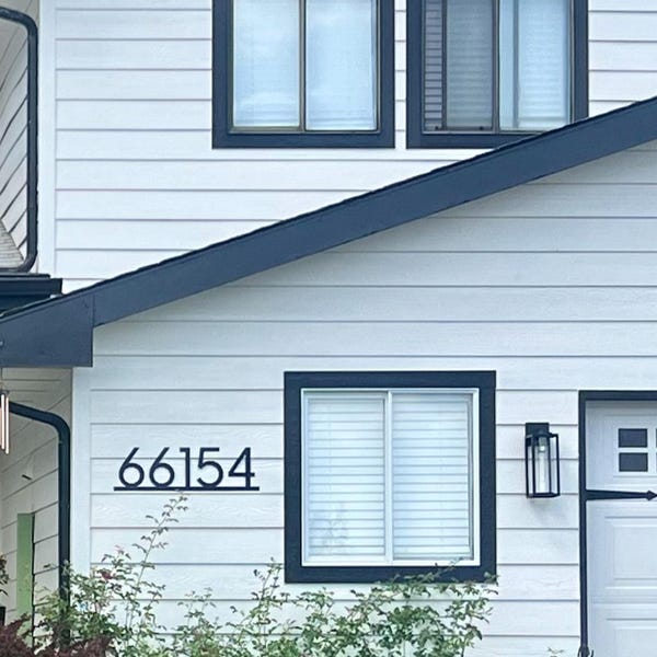 Modern Deco House Number Sign | Metal Address Number Plaque | Modern ...