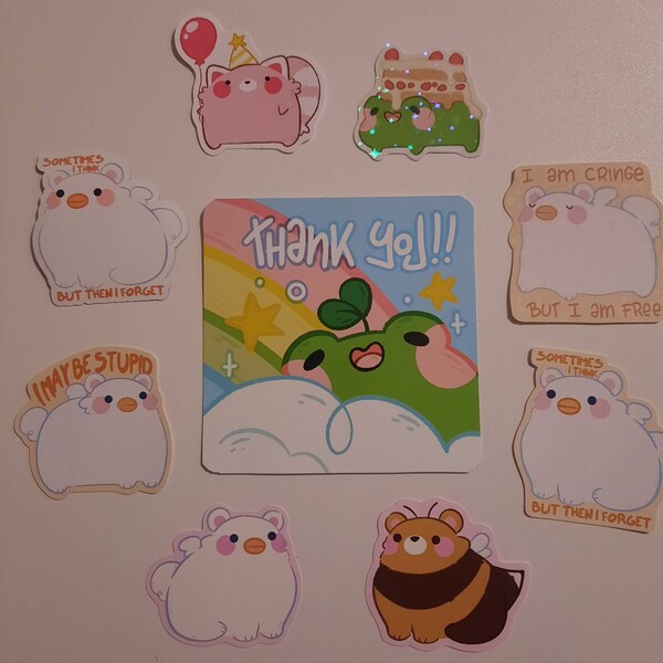 Pizza Raccoon Sticker Set, Cute Raccoon Sticker, Meme Sticker, Kawaii ...