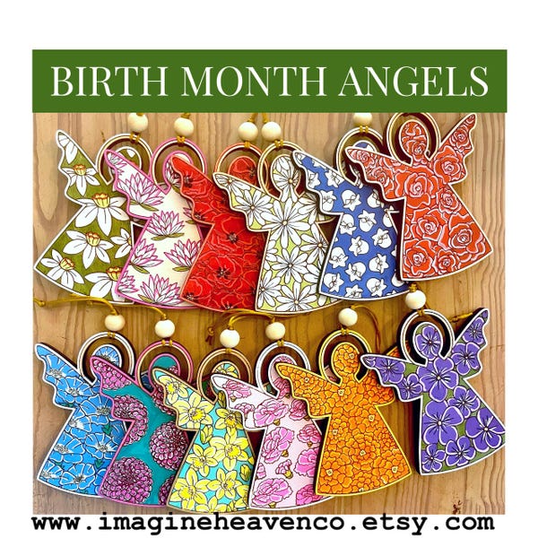 SCORING 24 Birth Month Angel Ornaments SVG Files Set | Glowforge Laser ...