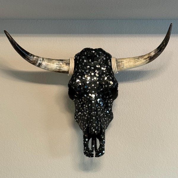 Hand Painted Cow Skull | Wall Art | Home Decor | Taxidermy | Decorated ...