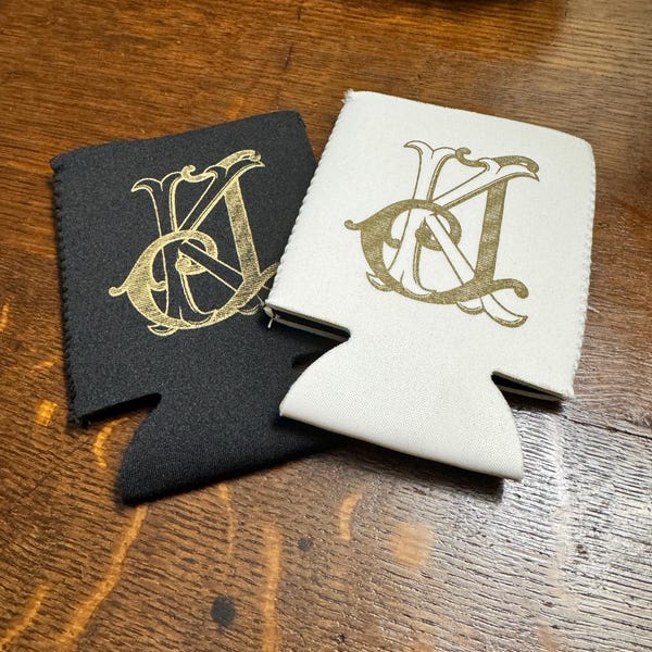 Personalized Wedding Can Coolers, Custom Huggers for Modern Wedding or ...