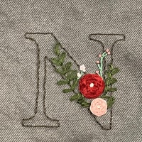 Letter N Embroidery Pattern, PDF Embroidery Pattern.digital Letter ...