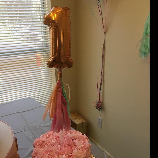 Number Balloon Cake Topper - Gold Silver Foil 7 Inch Mylar Balloon ...