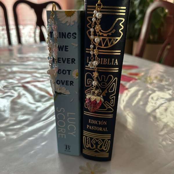 Beaded Bookmark, Hook Bookmark, Book Lover Gift Idea, Gold Bookmark ...