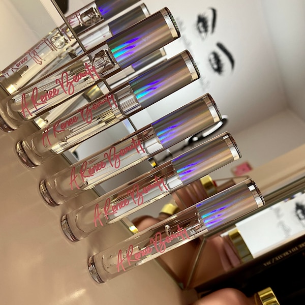 Luxury Metallic Silver Lip Gloss Tubes With Rhinestones: Wand ...