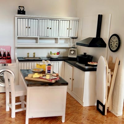 1:6 Dollhouse Miniature Mini Simulation Kitchen Cupboard/wall Cabinet ...