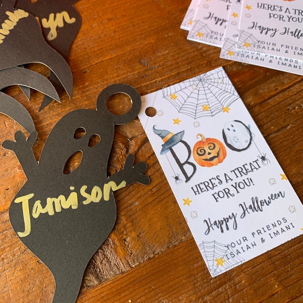Printable Halloween Favor Tag Template, Boo Gift Tags, Trick or Treat ...