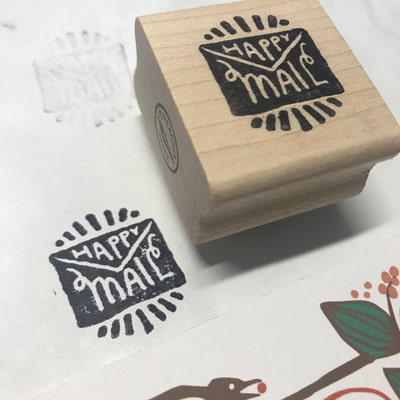 Happy Mail Rubber Stamp, Pen Pal Stamp, Envelope Stamp - Etsy