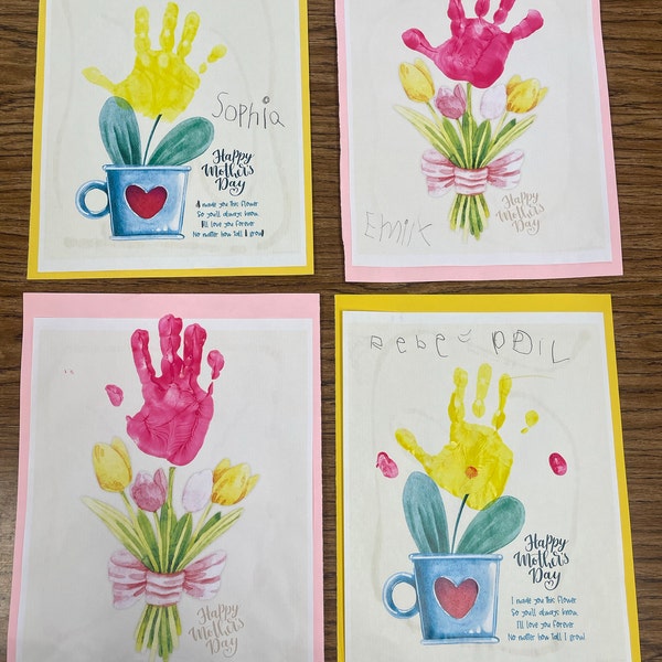 Mother's Day Flower / Handprint Hand Art Craft Mom Mum / Kids Baby ...