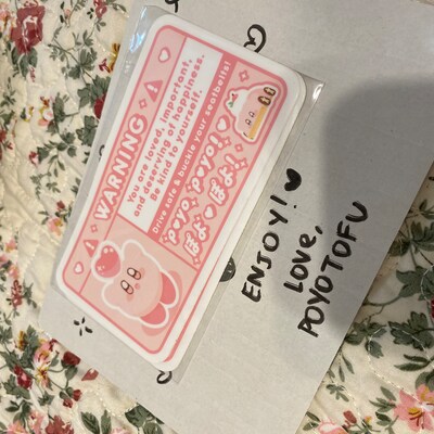 Cute Car Warning Sticker Car Decal, Pink Kawaii, Airbag Label ...