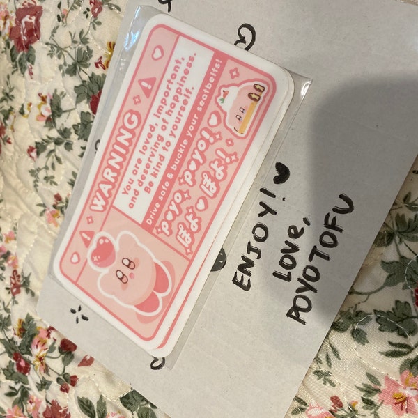 Affirmation Cute Car Warning Sticker | Car Decal, Airbag Label, Pink ...