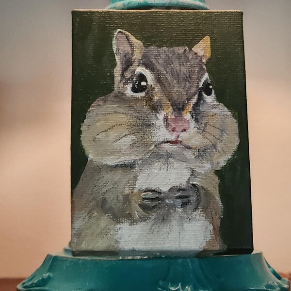 Duckling Painting Animal Art Oil Painting Miniature Canvas Mini Tiny ...