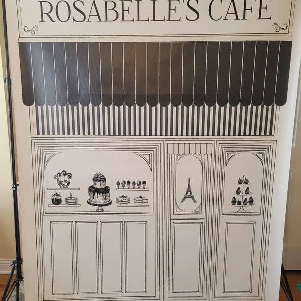 Paris Cafe Backdrop, Eiffel Tower, Elegant Design, Birthday, Bridal ...
