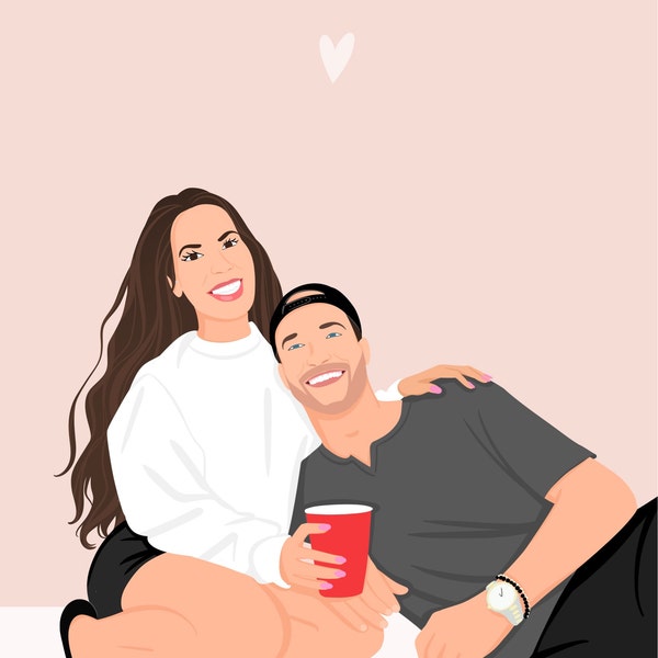 Custom Portrait Friends, Custom Portrait, Friends Gift, Friends ...