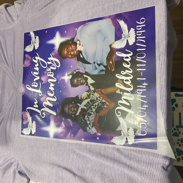 Purple in Loving Memory PNG Template, Editable Memorial, Add Photos ...