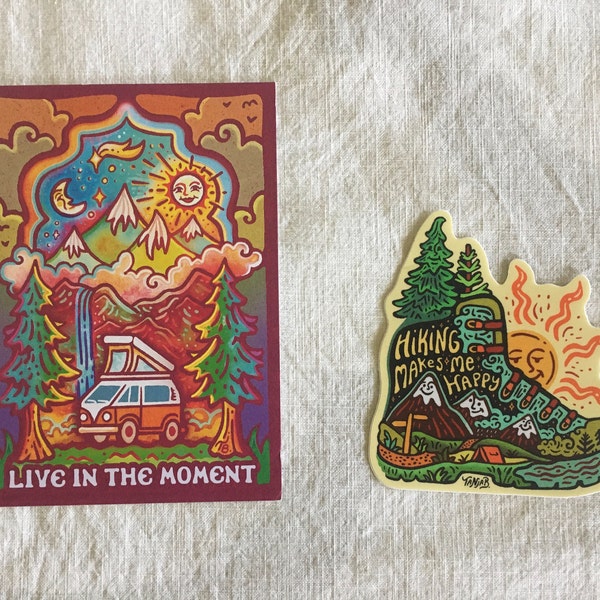 HIKING MAKES Me HAPPY // Weatherproof Outdoor Sticker // Vinyl 4 ...
