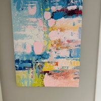 Bunte Strukturierte Abstrakte Malerei auf Leinwand Rosa Malerei Blaue Malerei Helle Wand Kunst ...