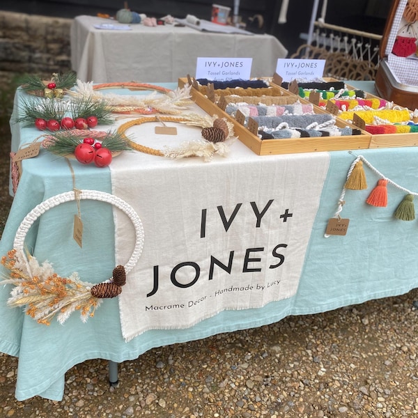 Fabric Wedding Sign | Personalised Welcome Sign | Linen Cotton Banner ...