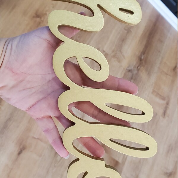 Hello Word Cutout | Hello Wall Hanging | Hello Wood Sign - Etsy