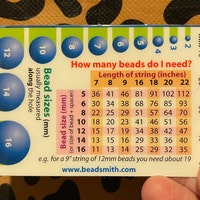 Bead Oracle Reference Card, Compact Design, Bead Size, Gauge ...