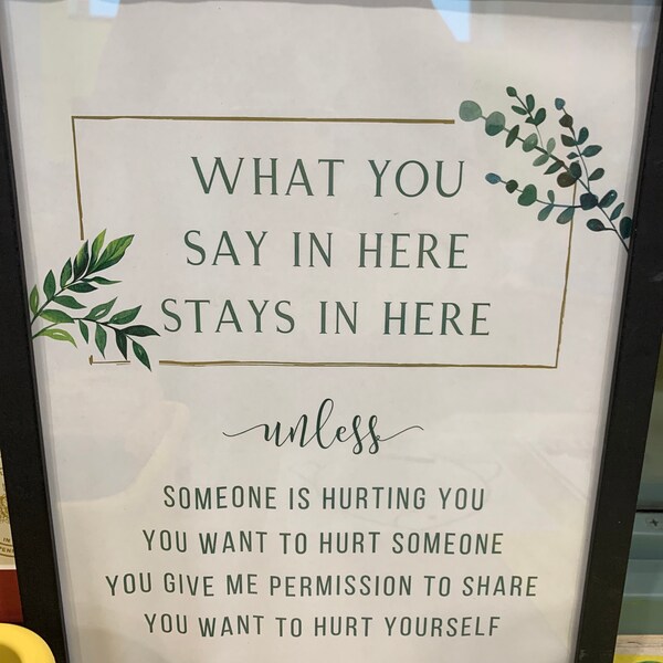 Confidentiality Counseling Office Decor Sign Social Work School ...