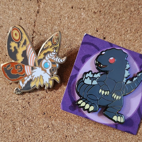 Godzilla Pin - Mothra Pin - King Ghidorah Pin - Mechagodzilla - Mecha ...