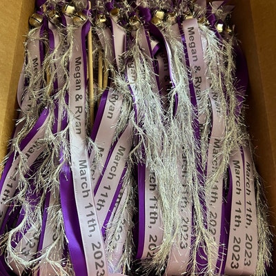 150 Ribbon Wedding Wands Send off Idea Ceremony Exit Ribbon Wedding ...