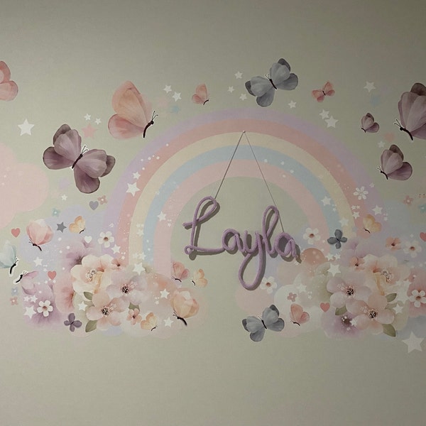 Personalised Knitted Wire Words Cord Names Wall Decor Wall Signs With ...
